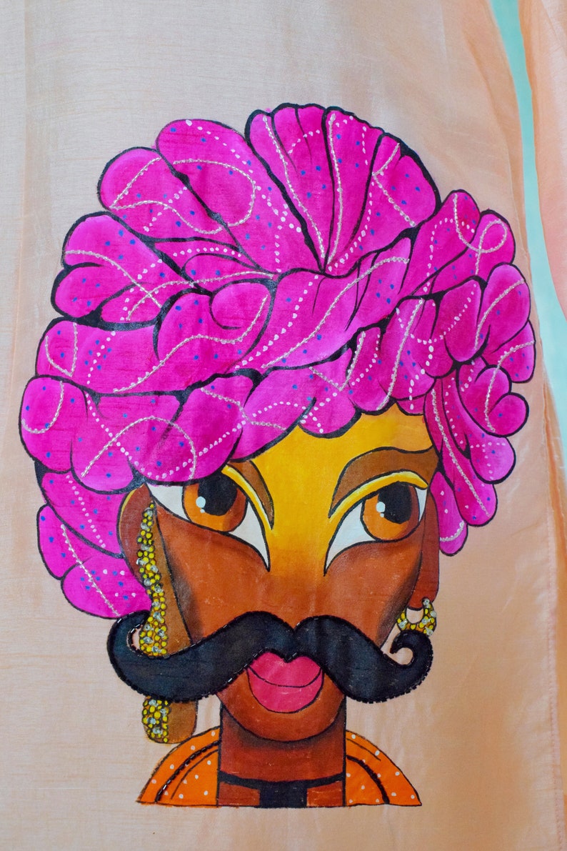 Mirror Work Hand Painted Kurta for Men - Etsy