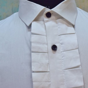 White Ruffle Tuxedo Shirt - Etsy