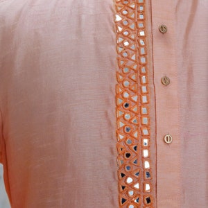 Mirror Work Hand Painted Kurta for Men - Etsy