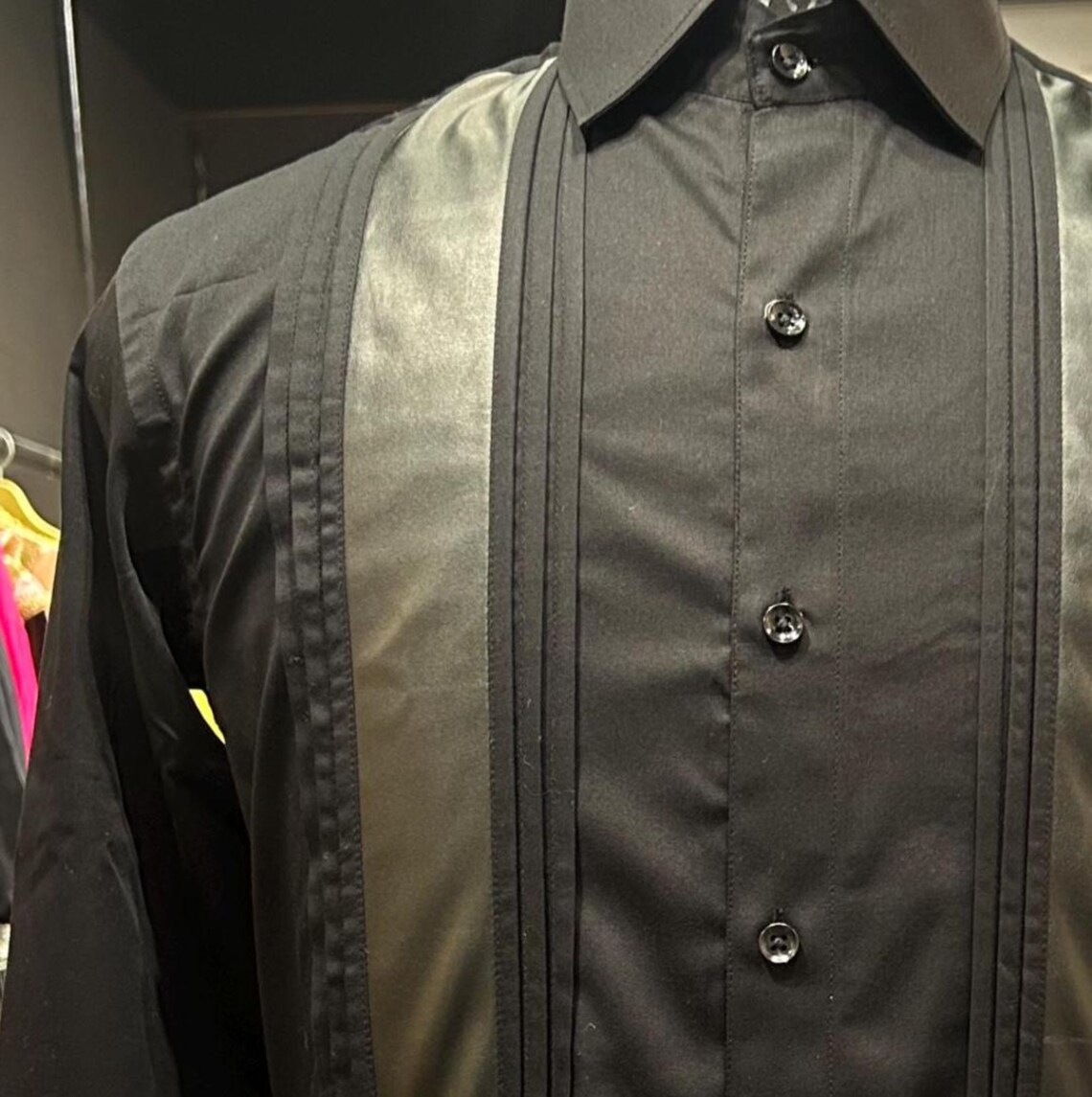 Designer Black Pintex Leather Patch Tuxedo Shirt for Men - Etsy