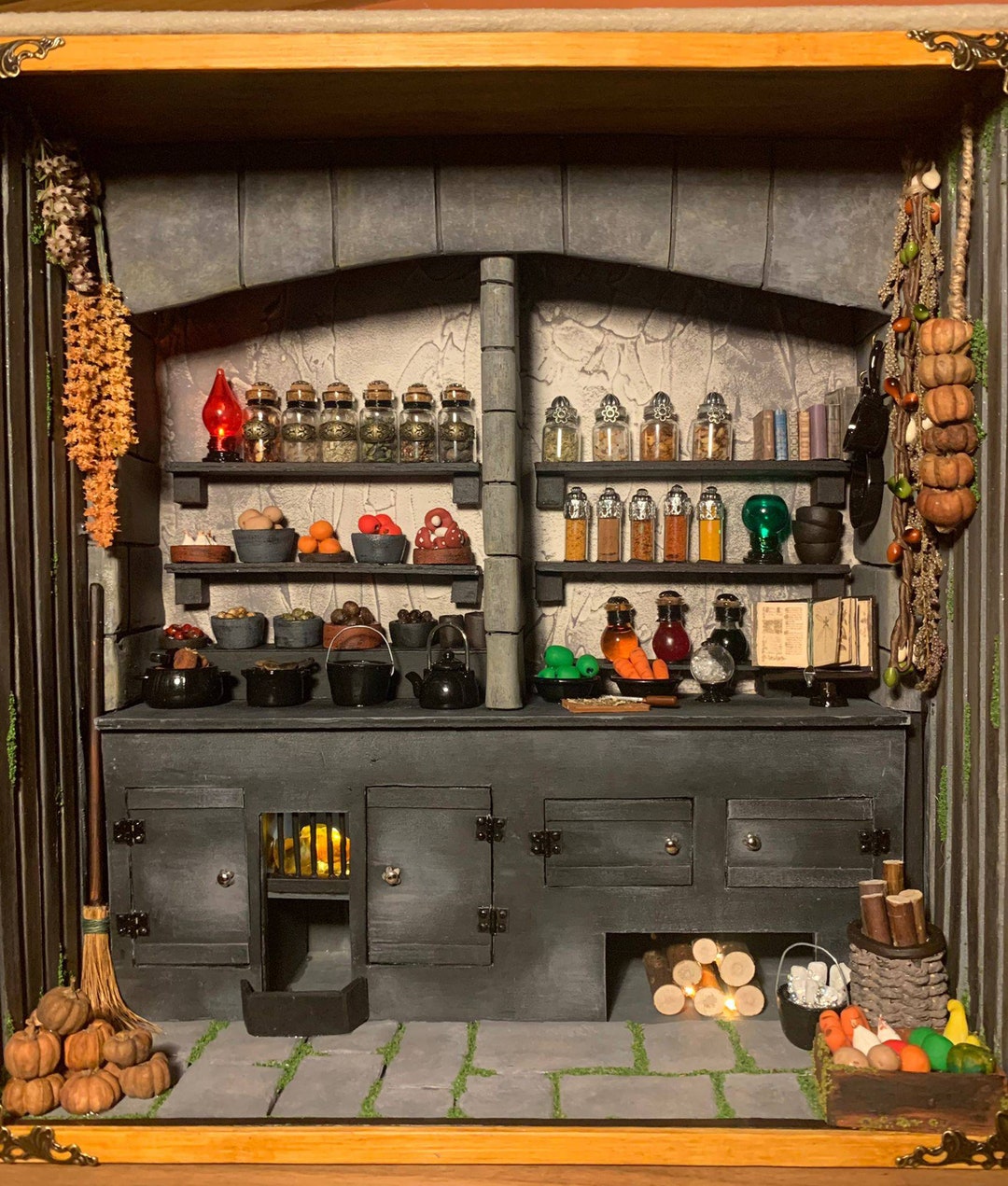 Miniature Witch House , Wizard House, Witch Kitchen Diorama. Witch ...