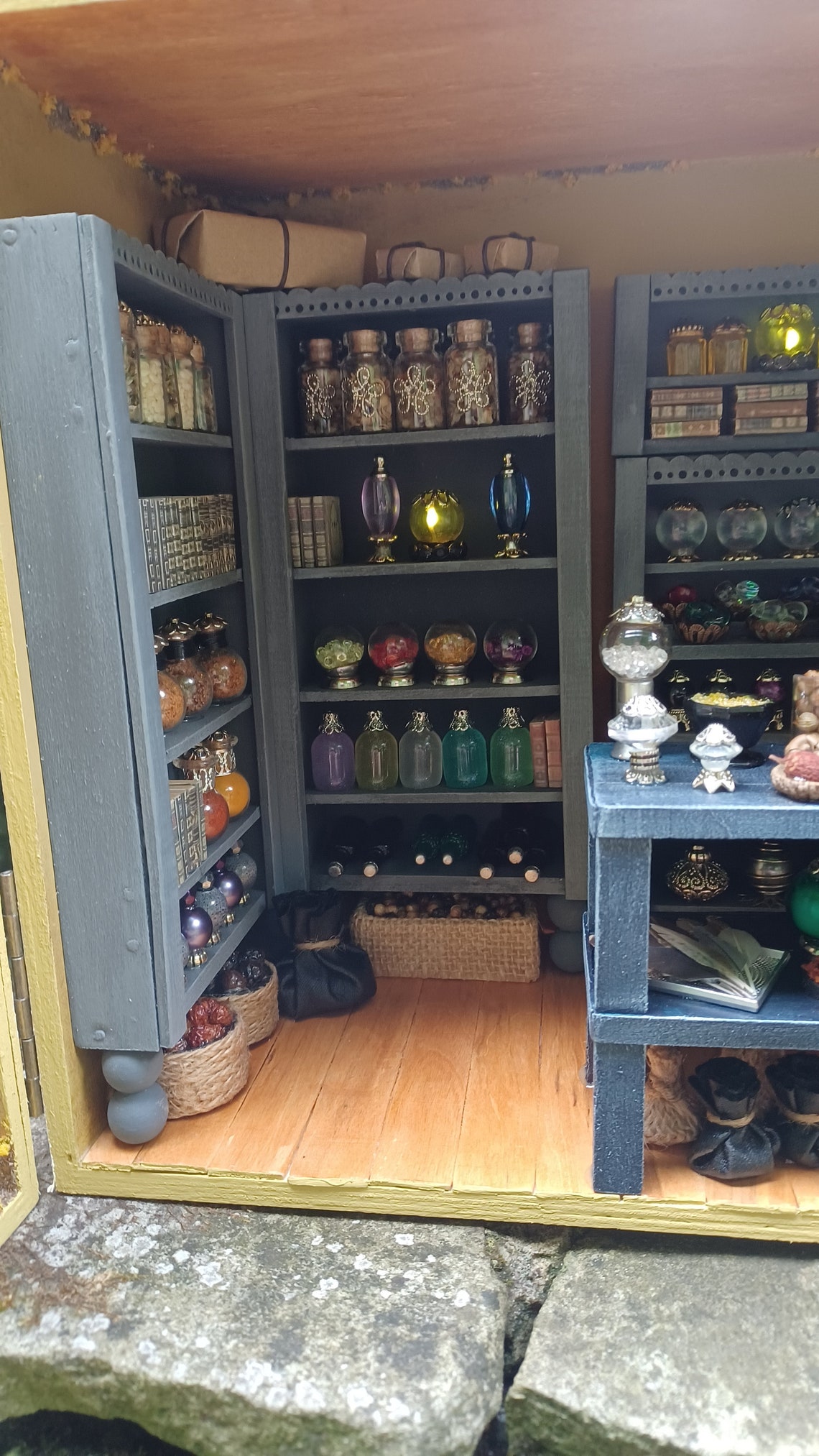 Miniature Witch House, Witch Potion Room, Witch Magic Shop, Wizard House, Witch Dresser, Potion ...