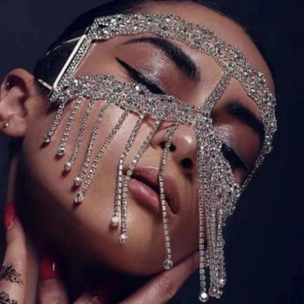 Crystal Face Veil - Etsy