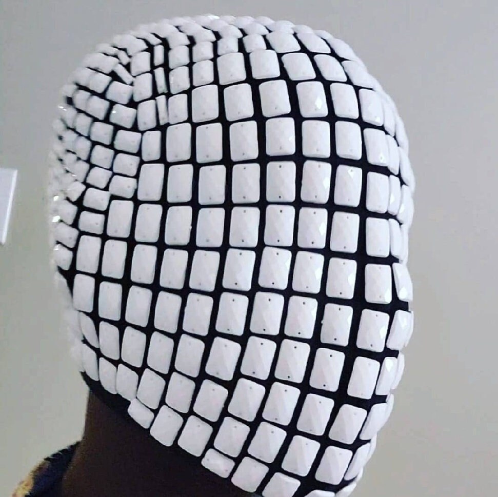 Famous Rapper Mask Covered in White Square Jewels Pieces Full Face Mask ...