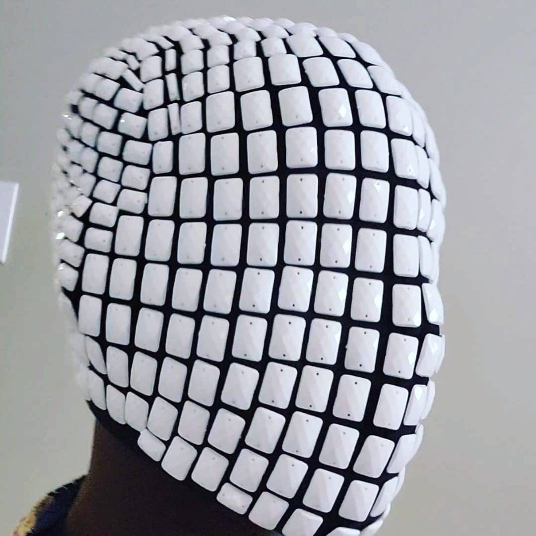 Famous Rapper Mask Covered in White Square Jewels Pieces Full Face Mask ...