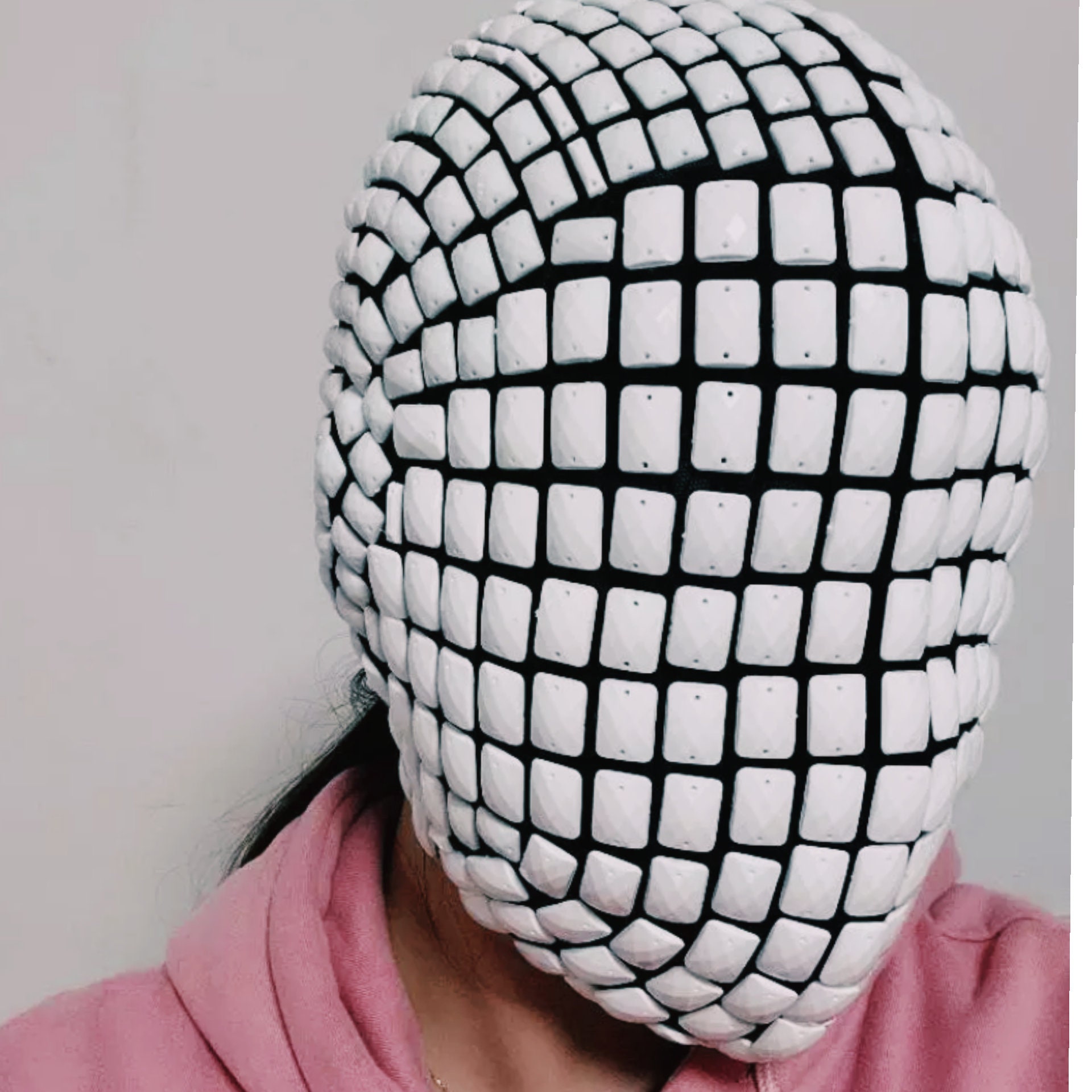 Famous Rapper Mask Covered in White Square Jewels Pieces Full Face Mask ...