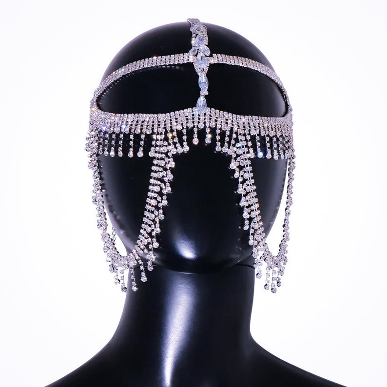 Luxury Crystal Tassel Face Mask Rhinestone Masquerade Mask Jewelry for ...