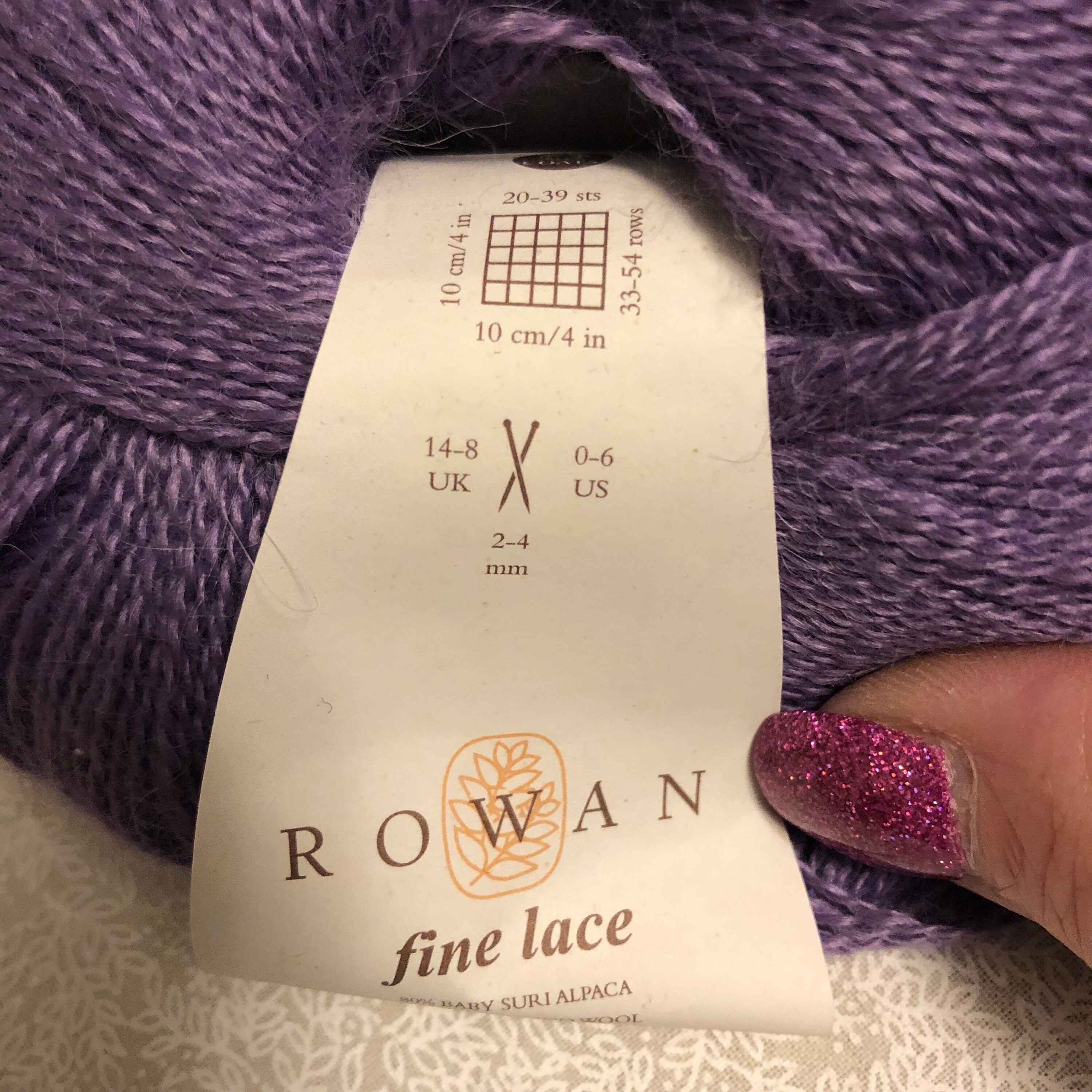 Rowan Fine Lace Baby Suri Alpaca and Fine Merino Wool - New With Labels ...