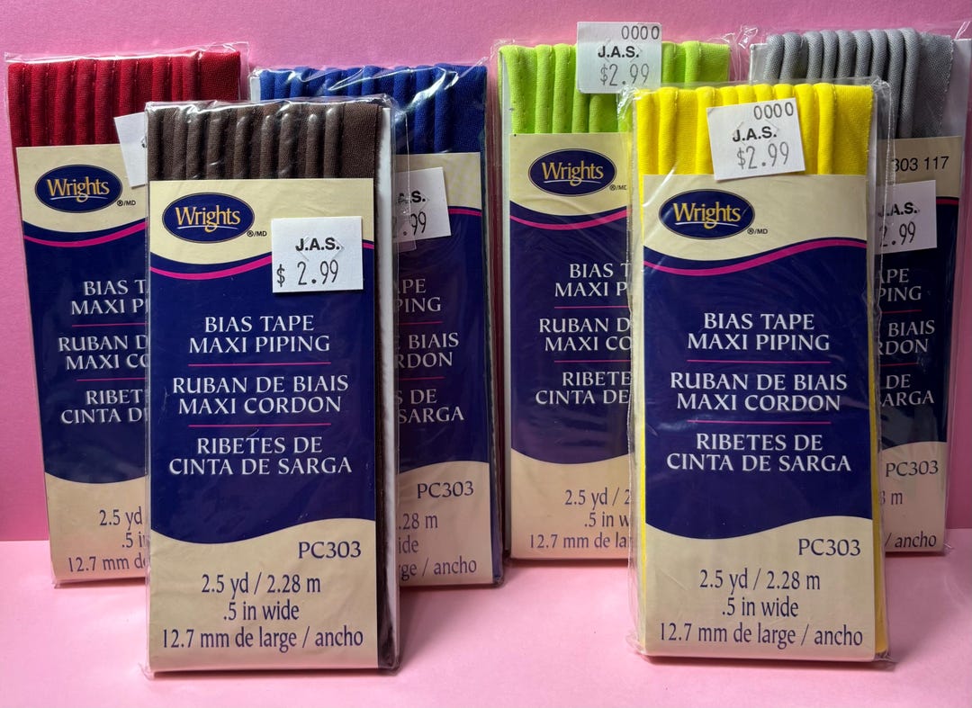 WRIGHTS Bias Tape Maxi Piping - New in Plastic Packaging 2.75 Yards ...