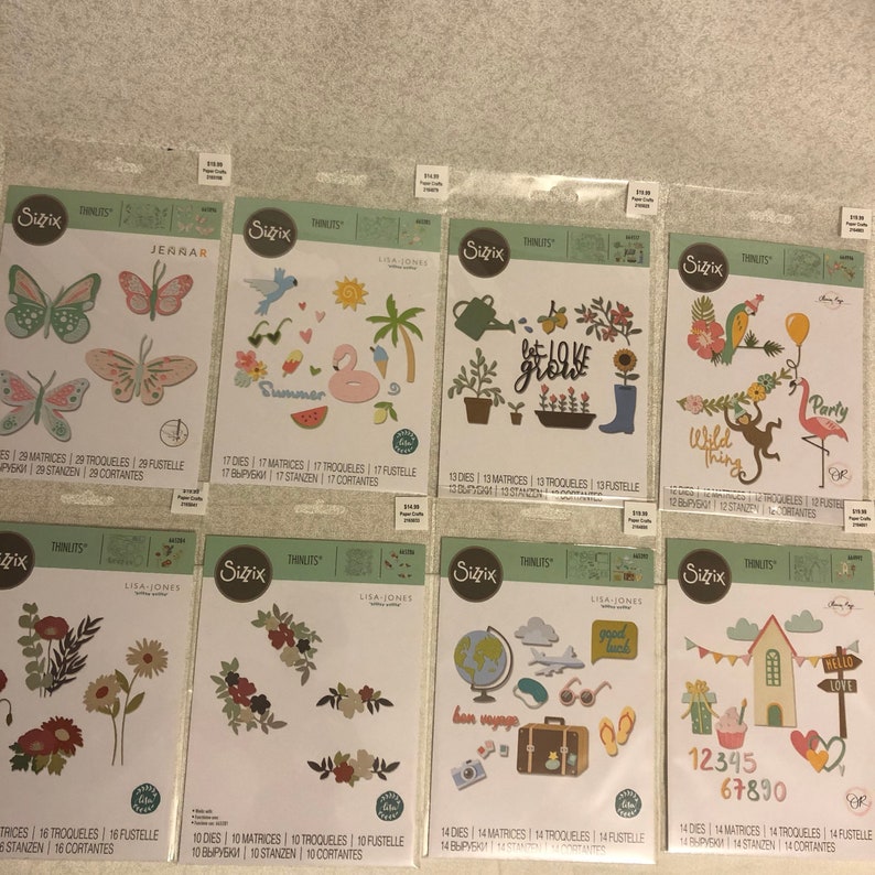 Sizzix Thinlets Die Sets - New in Package! Designed by Jennar , Lisa Jones and Olivia Rose - Etsy