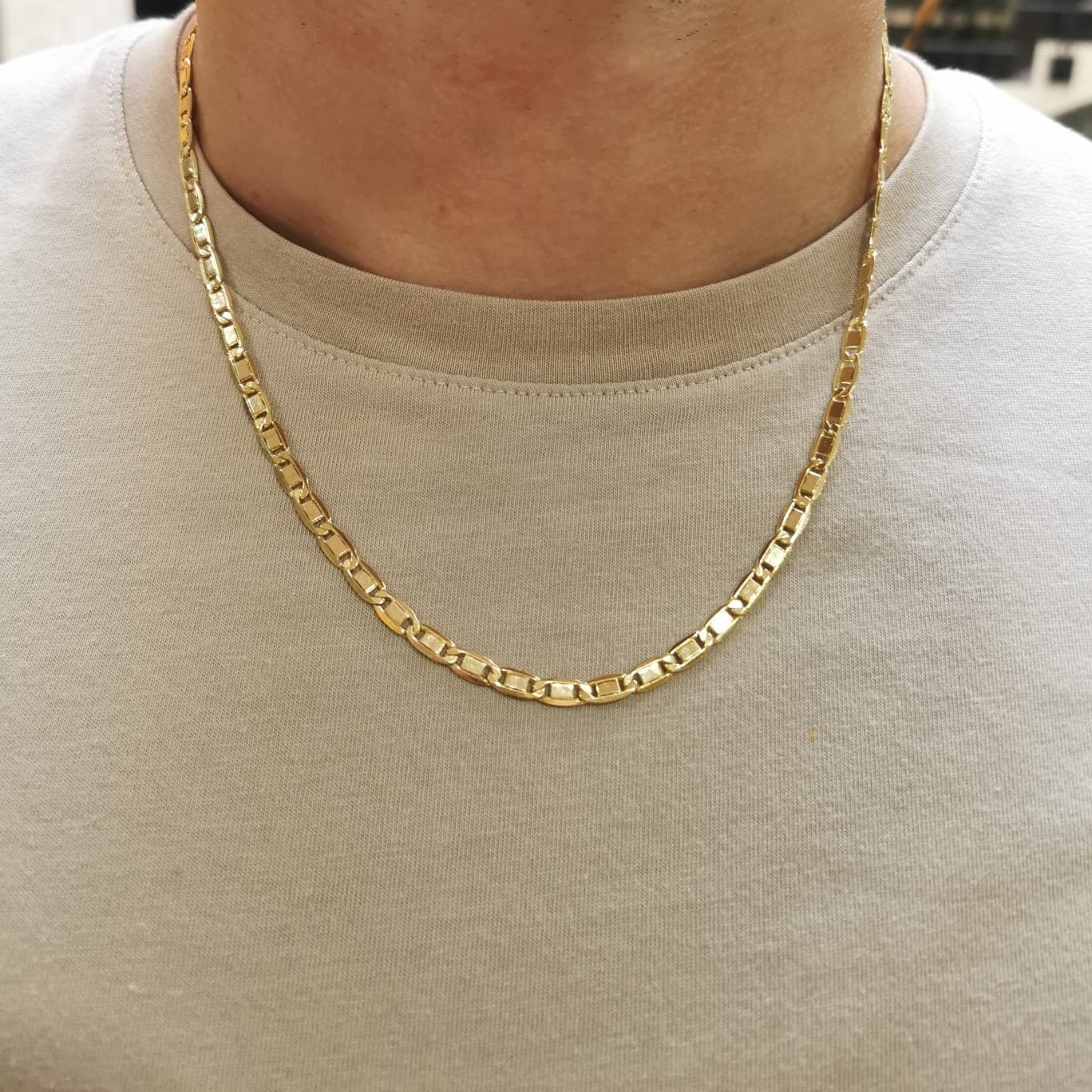For Men Chain Necklace 14K Gold Chain Necklace Everyday Jewelry Yellow ...