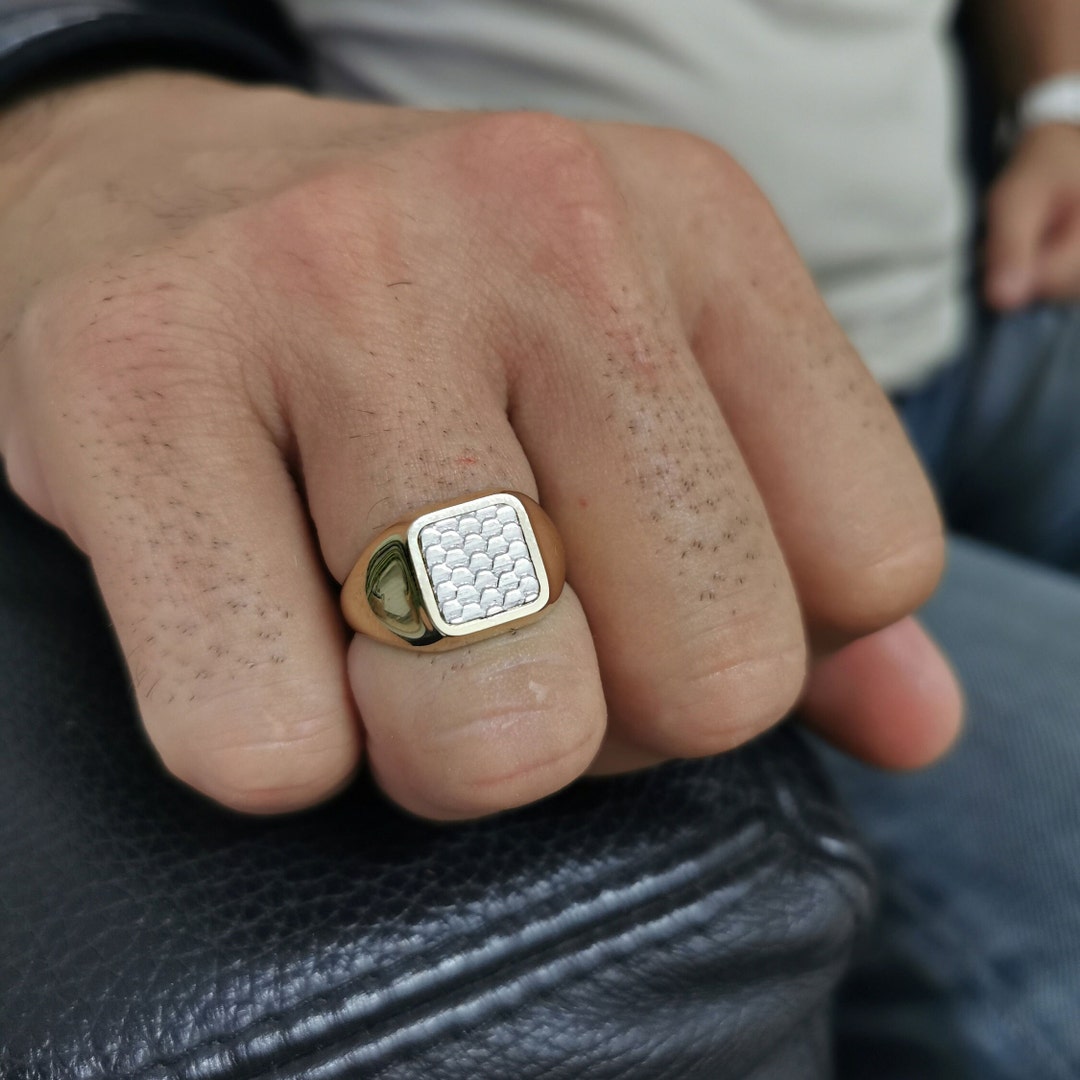 Signet Ring* 14K Gold for Him Signet Rings for Men Jewelry* Gold Signet ...