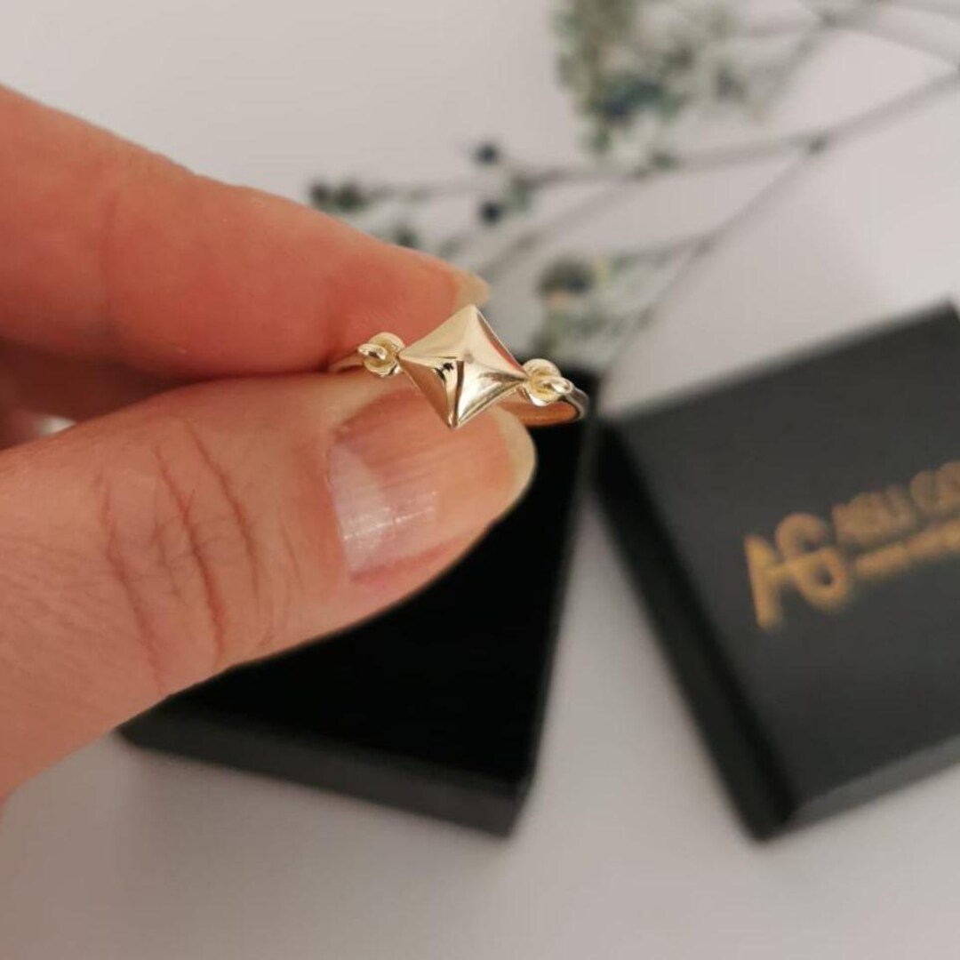 Pyramid Ring* 14K Gold Pyramid Ring for Girl Birthday Jewelry* for ...