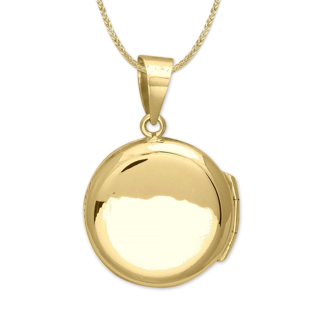 Personalized Locket Necklace* 14K Gold Round Locket for Women ...