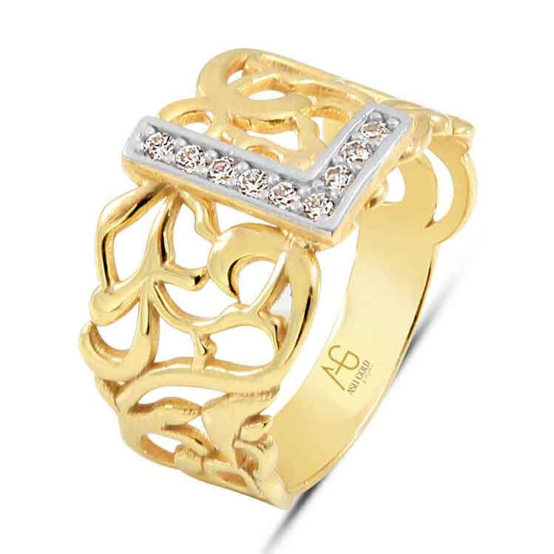 L Letter Ring* 14K Solid Gold Letter Ring for Girl Birthday Gifts* for ...