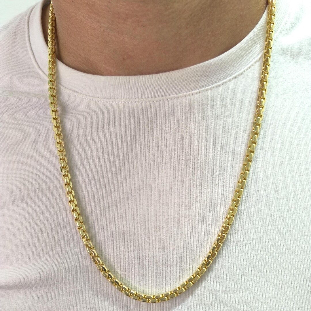 Round Box Chain* 14K Box Chain Necklace for Men Birthday Gifts* 5 Mm ...