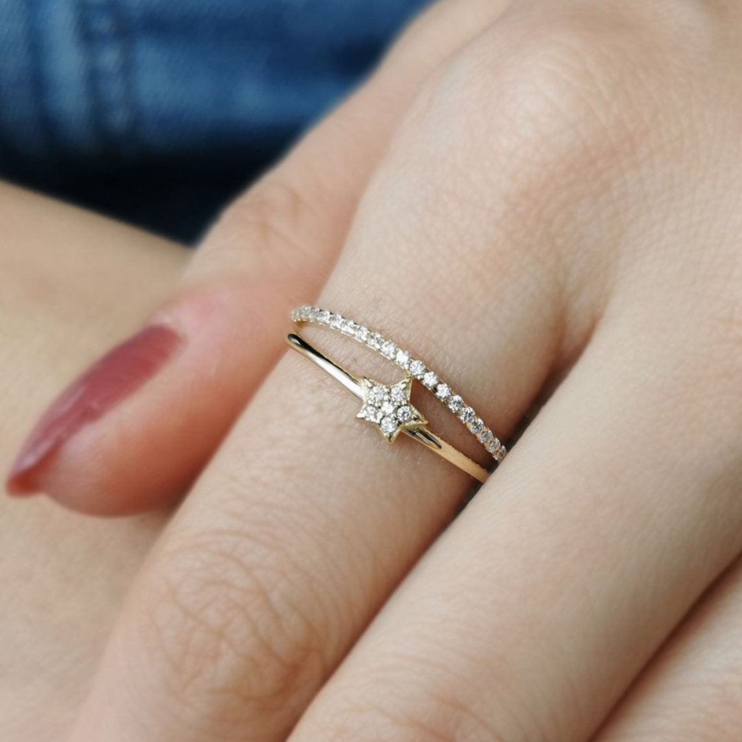 Star Ring* 14K Solid Gold Star Ring for Girl Birthday Jewelry* for ...