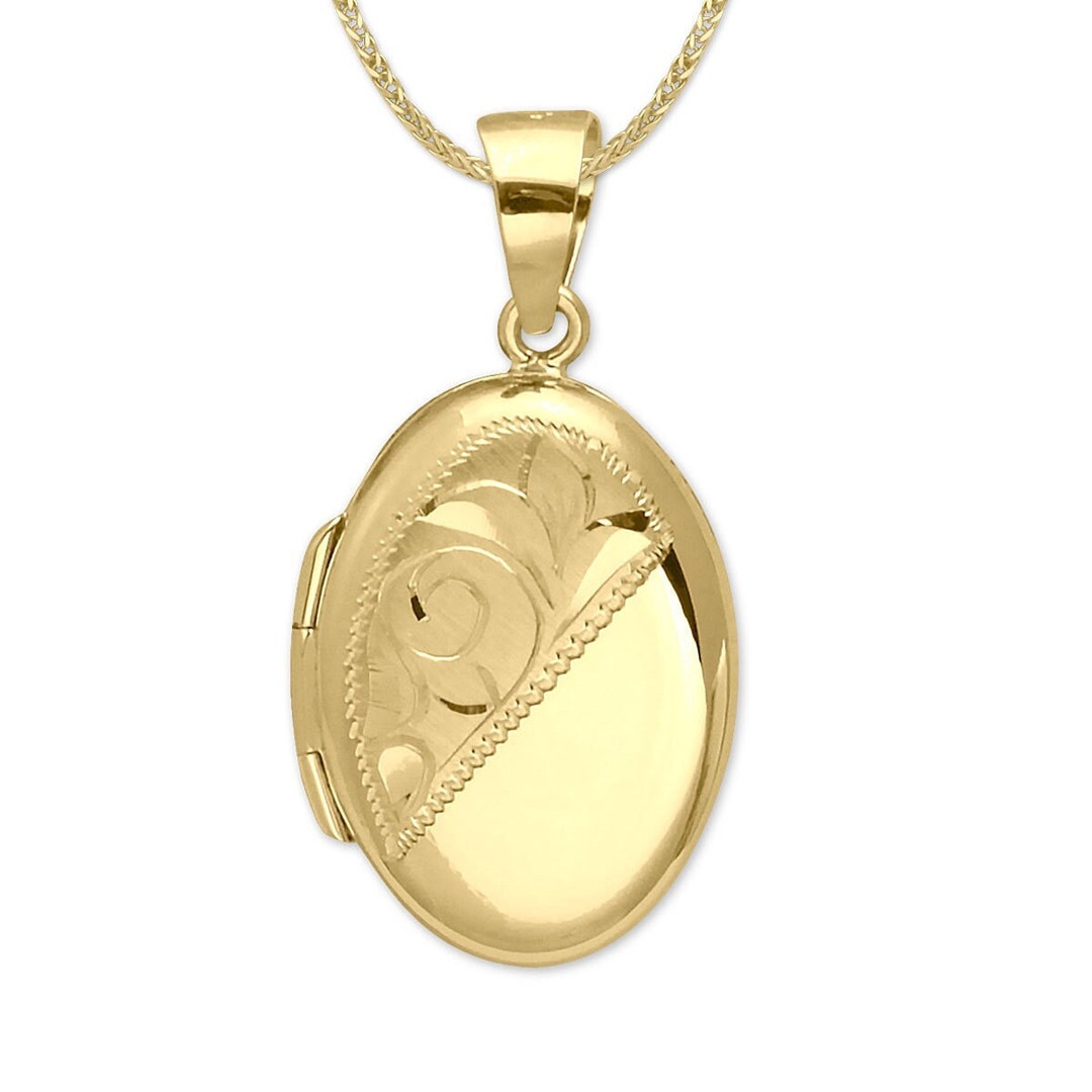 Oval Photo Locket Necklace 14K Gold Locket Necklace With Photo for Wife ...