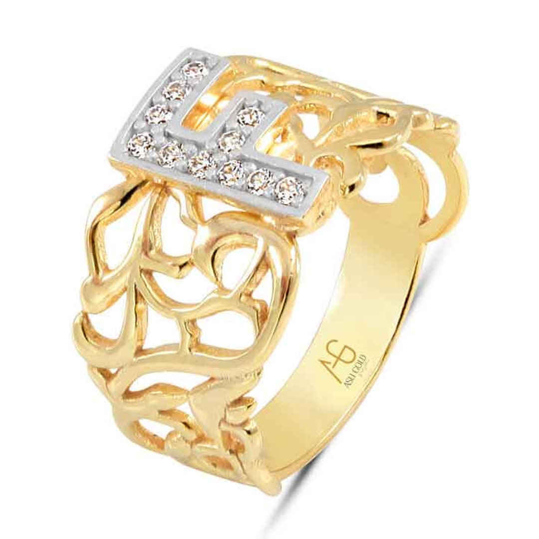 F Letter Ring 14K Delicate Gold Letter Ring Everyday Jewelry for Women ...