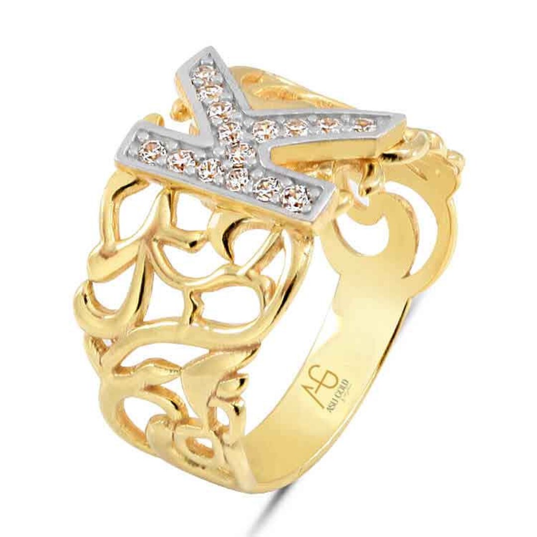 K Letter Ring* 14K Solid Gold Letter Ring for Women Birthday Gifts* for ...