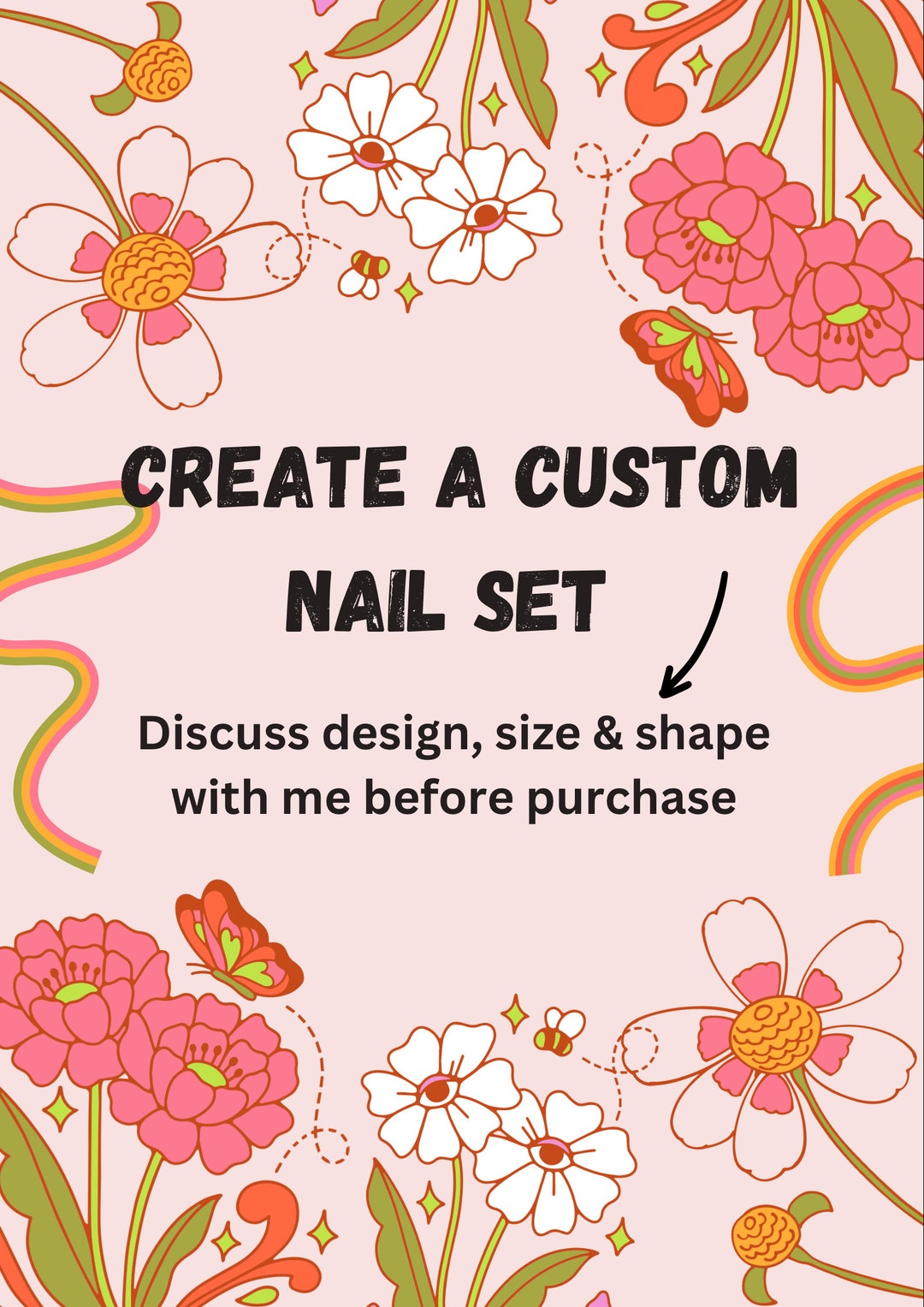 Design Your Own Nails | Custom Nail Set | Hand Painted Nails - Etsy