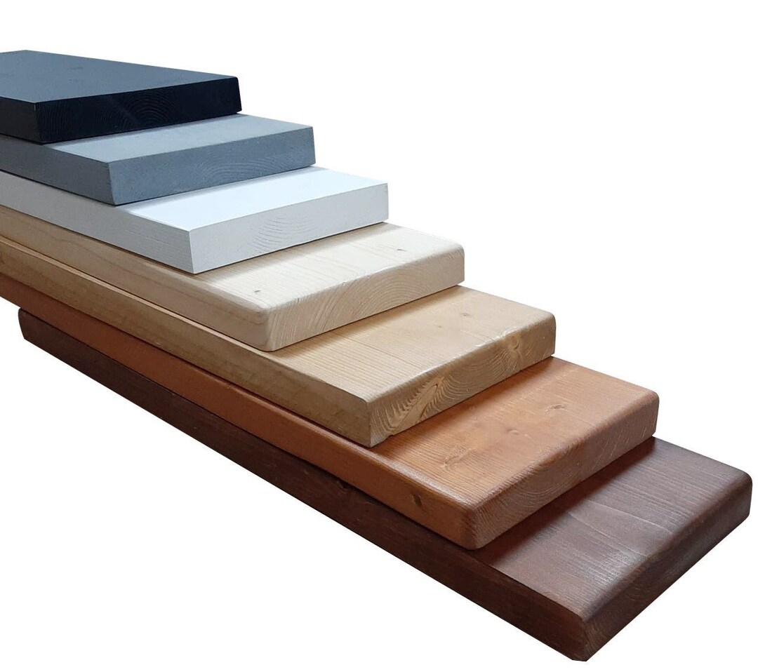 Solid Wood Wall Shelf, Hidden Shelf Bracket, Modern and Rustic Colors ...