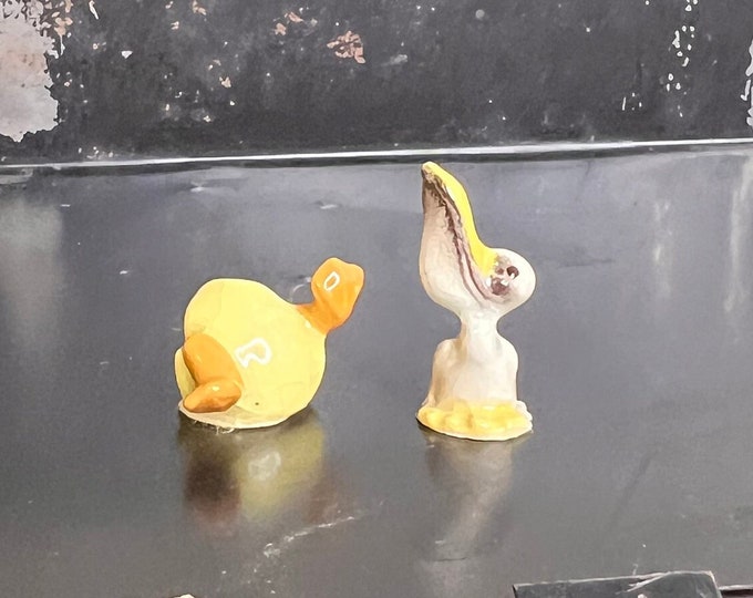 Vintage Miniature Pelican, Duck in Water, Figurines, Knick Knacks - Etsy