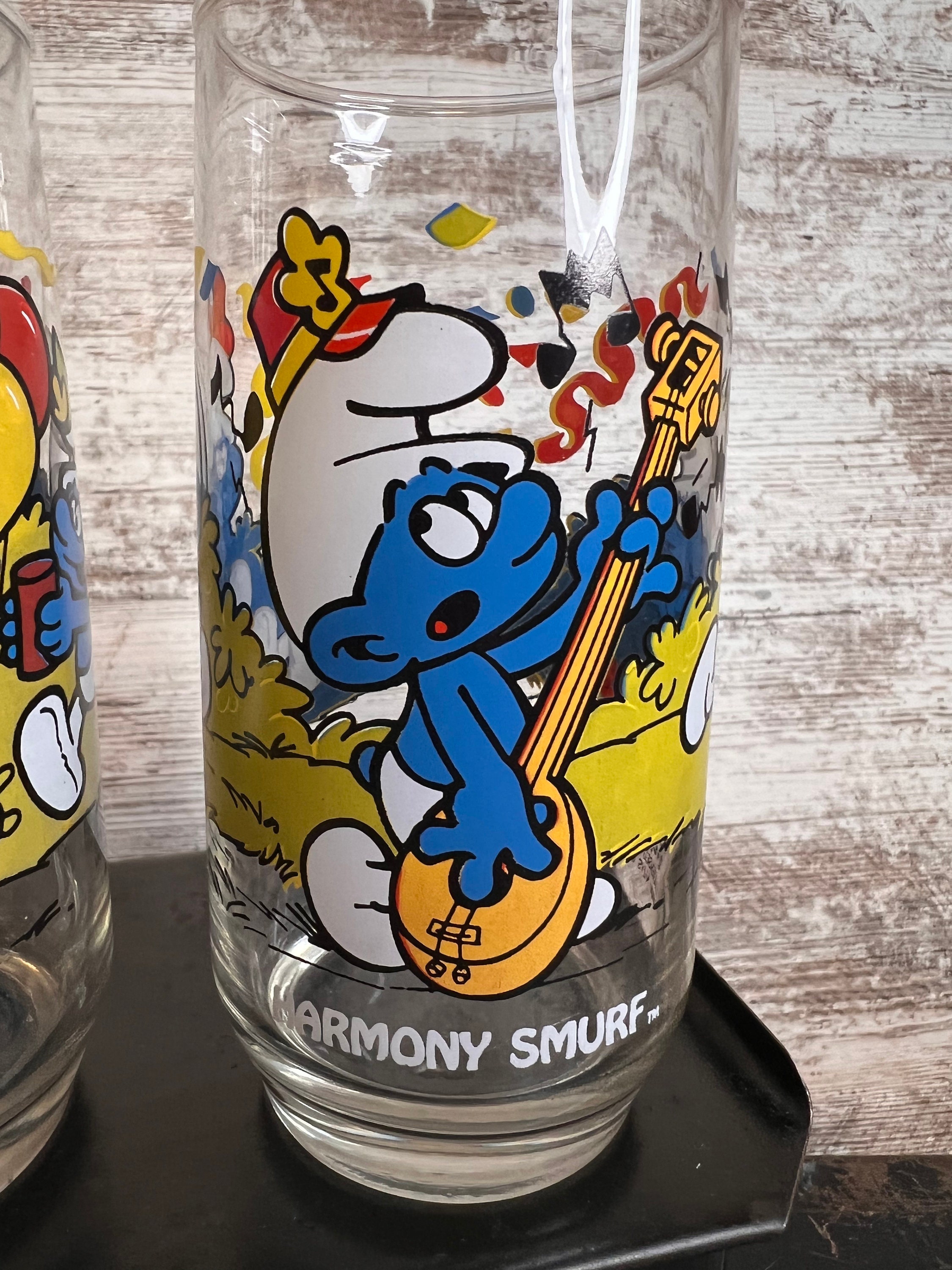 Papa Smurf & Harmony Smurf Drinking Glasses Tumblers - Etsy