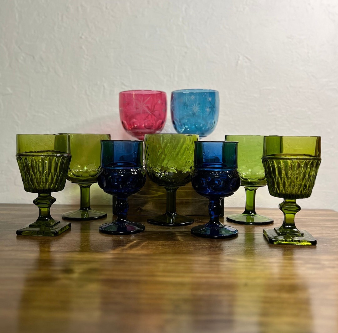 You Pick Vintage Water Goblets, Mismatched Goblets, Pedestal Drinking ...
