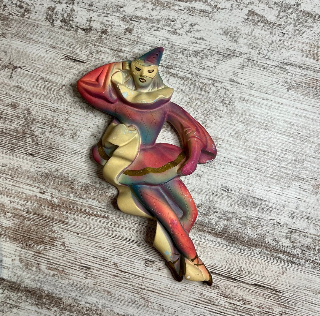Vintage Miller Studio Chalkware Harlequin, Pierrot, Jester, Wall ...