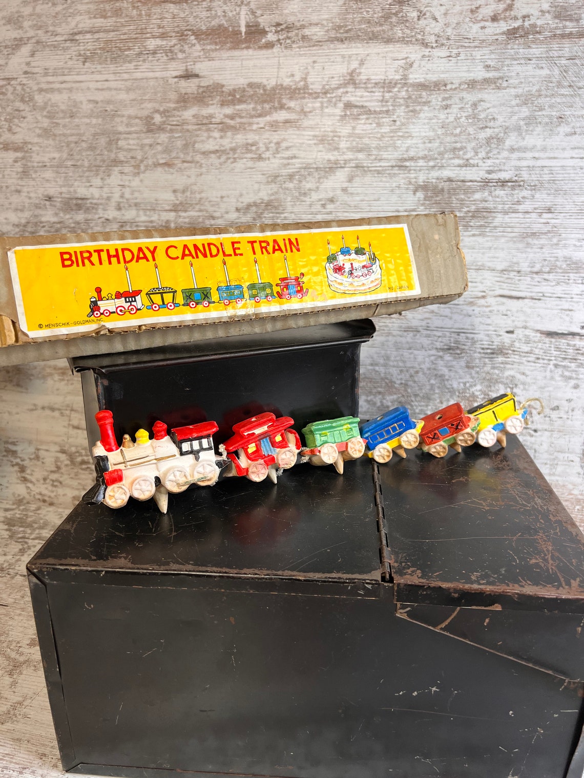 Vintage Birthday Candle Train Birthday Party MCM Cake - Etsy