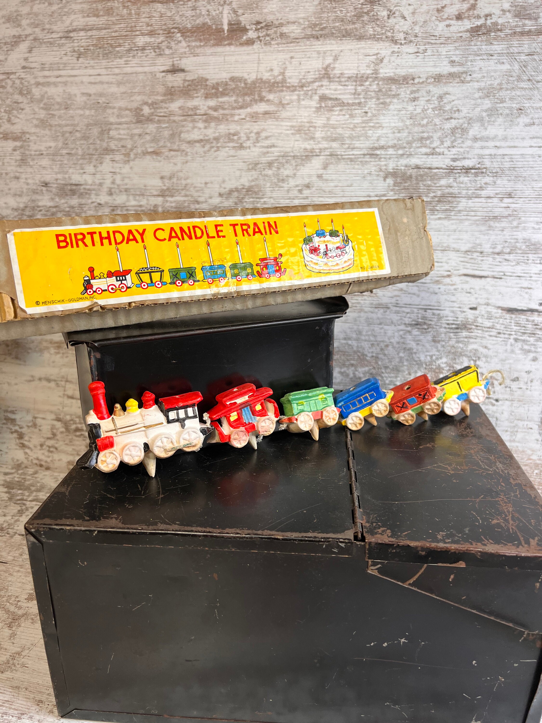 Vintage Birthday Candle Train Birthday Party MCM Cake - Etsy