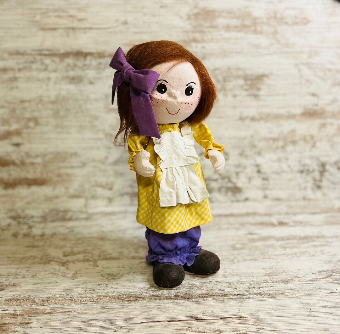 Vintage Paper Mache Girl, Hand Painted, Handmade - Etsy