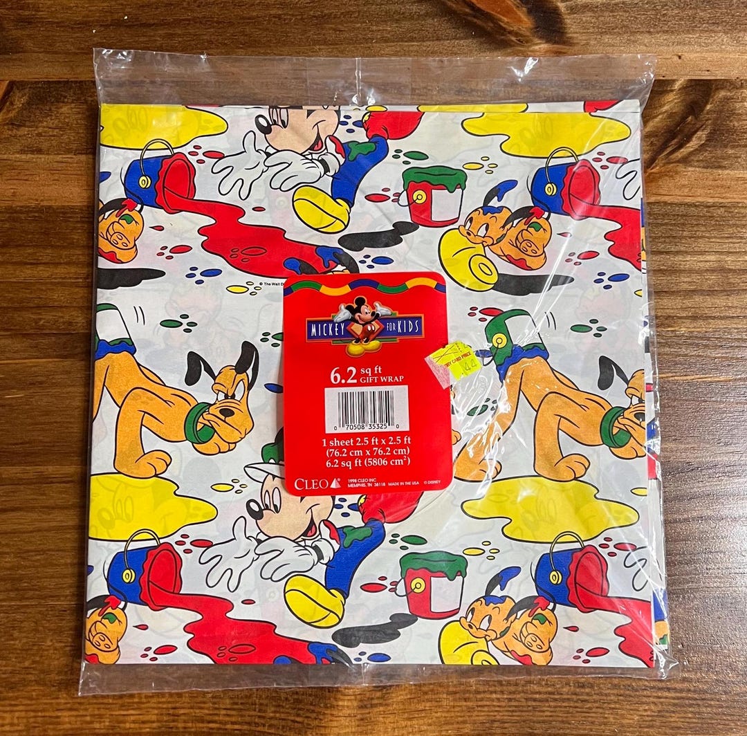 Vintage Disney Wrapping Paper, Mickey Mouse , Pluto - Etsy
