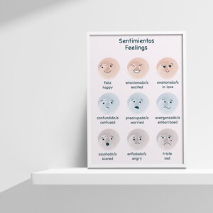 Feelings and Emotions Learning Poster Bilingual Educational - Etsy
