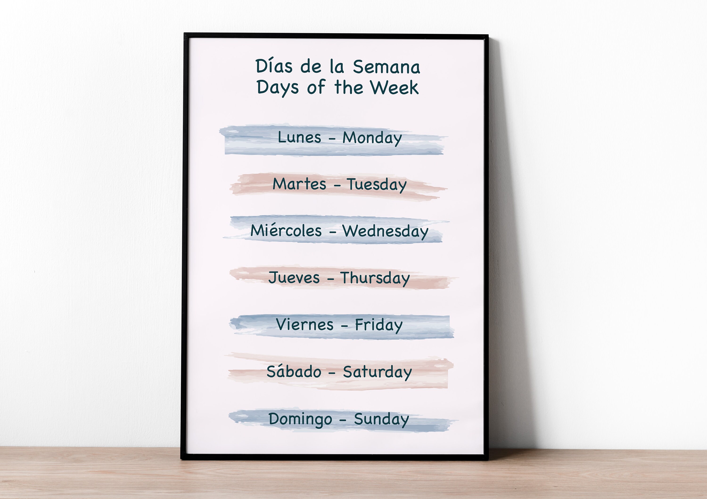 Days of the Week Learning Poster | Bilingual Educational Print ...
