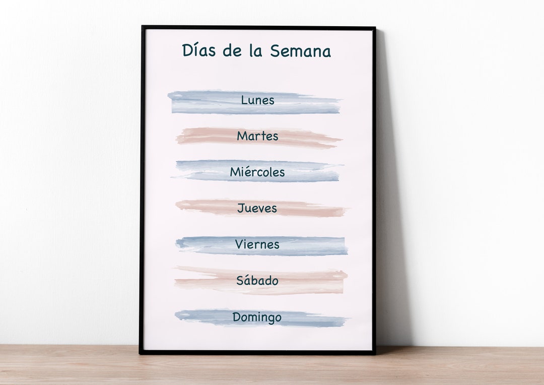 Days of the Week Learning Poster | Bilingual Educational Print ...