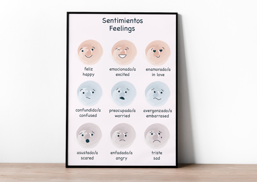 Feelings and Emotions Learning Poster | Bilingual Educational Print ...