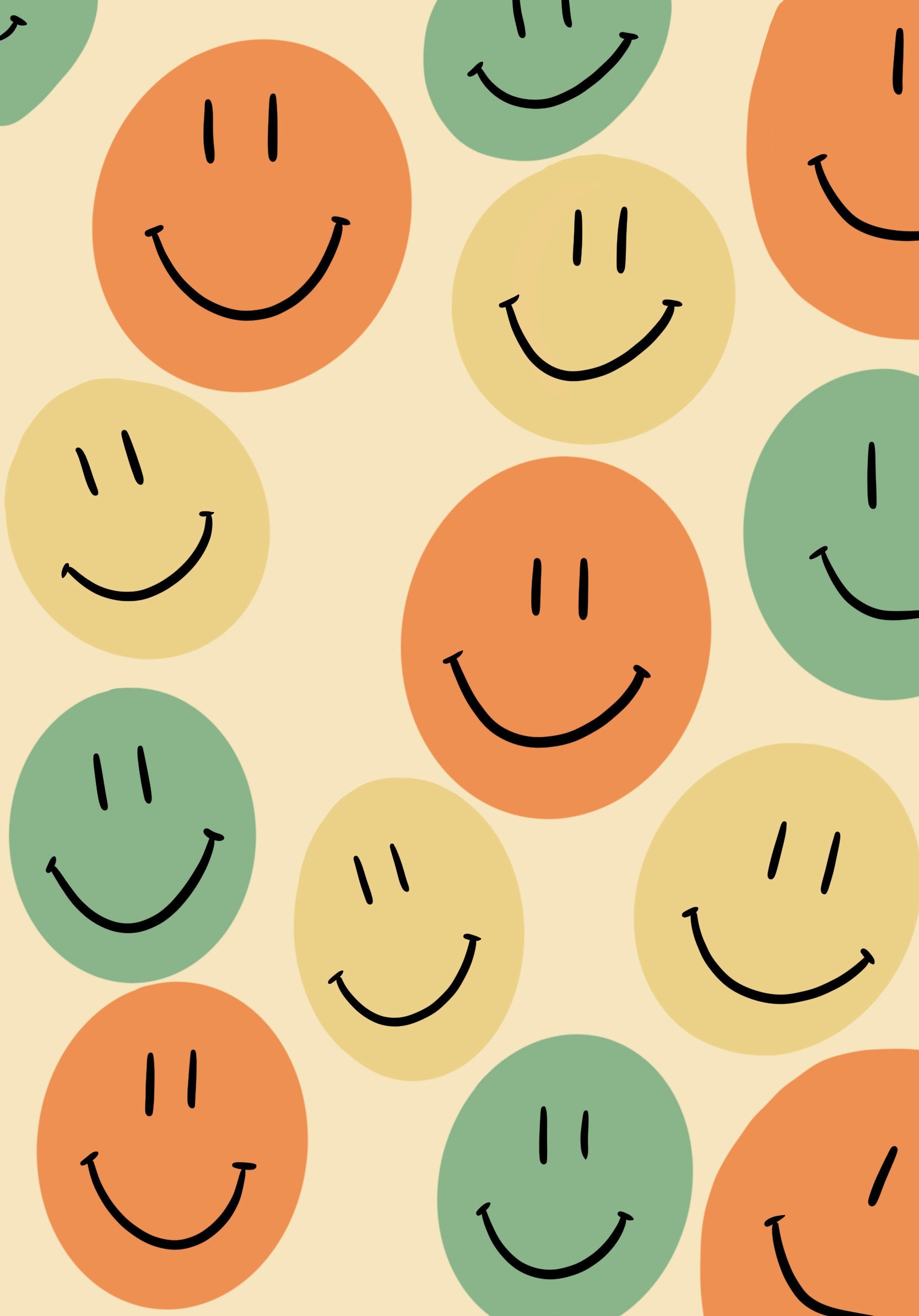 Smiley Face Print Etsy