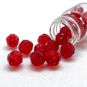 Red Transparent Faceted Round Acrylic Plastic Beads 9mm - Etsy