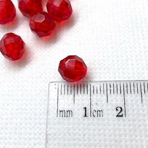 Red Transparent Faceted Round Acrylic Plastic Beads 9mm - Etsy