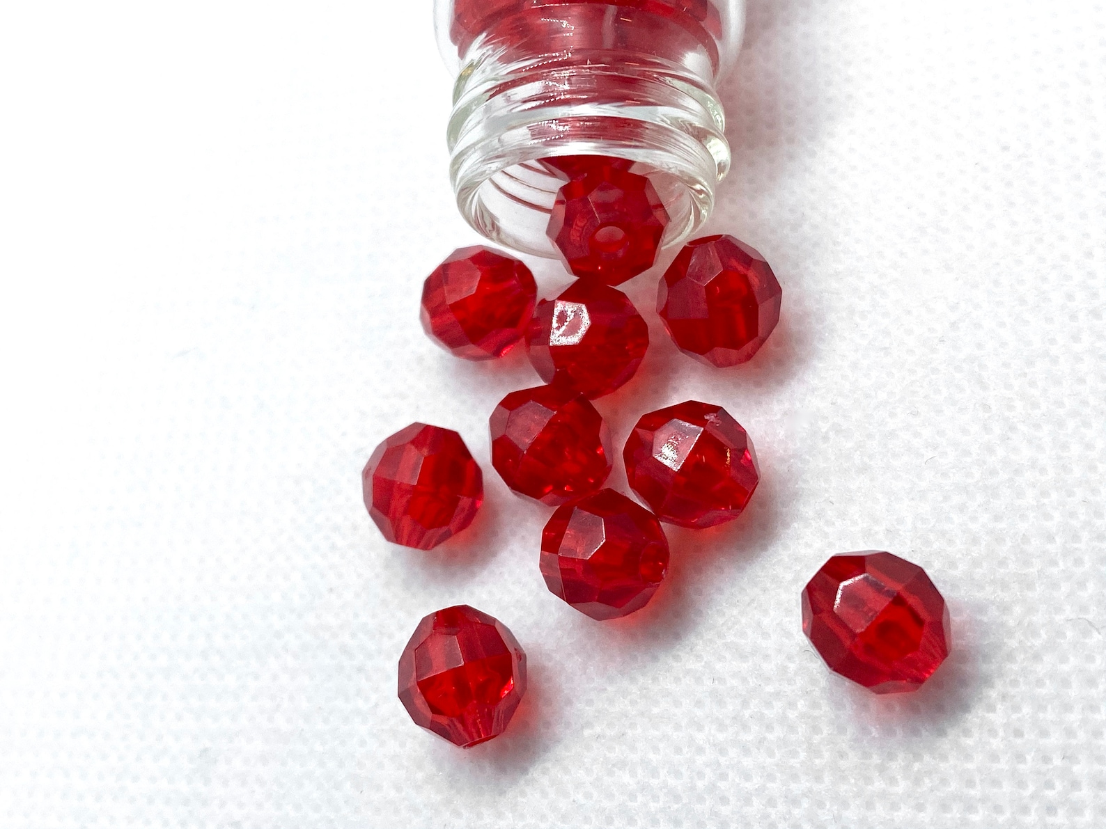 Red Transparent Faceted Round Acrylic Plastic Beads 9mm - Etsy