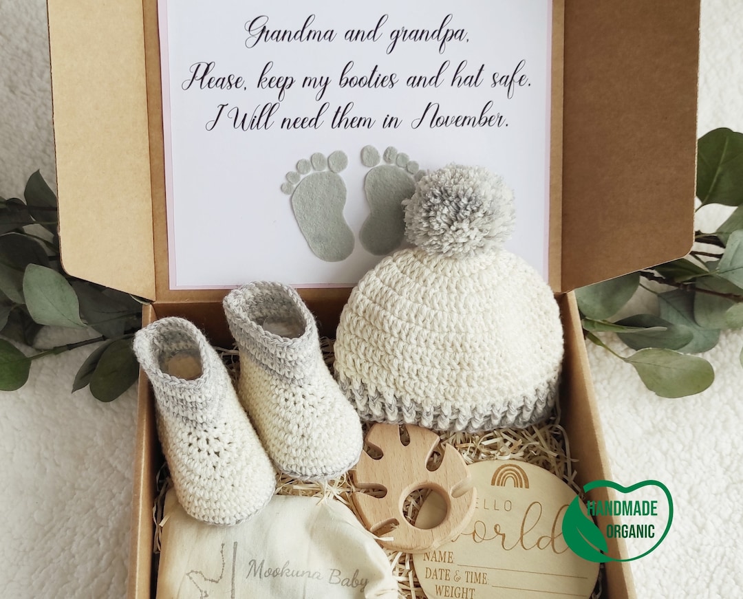 New Baby Announcement Box Pregnancy Announcement Grandparent - Etsy