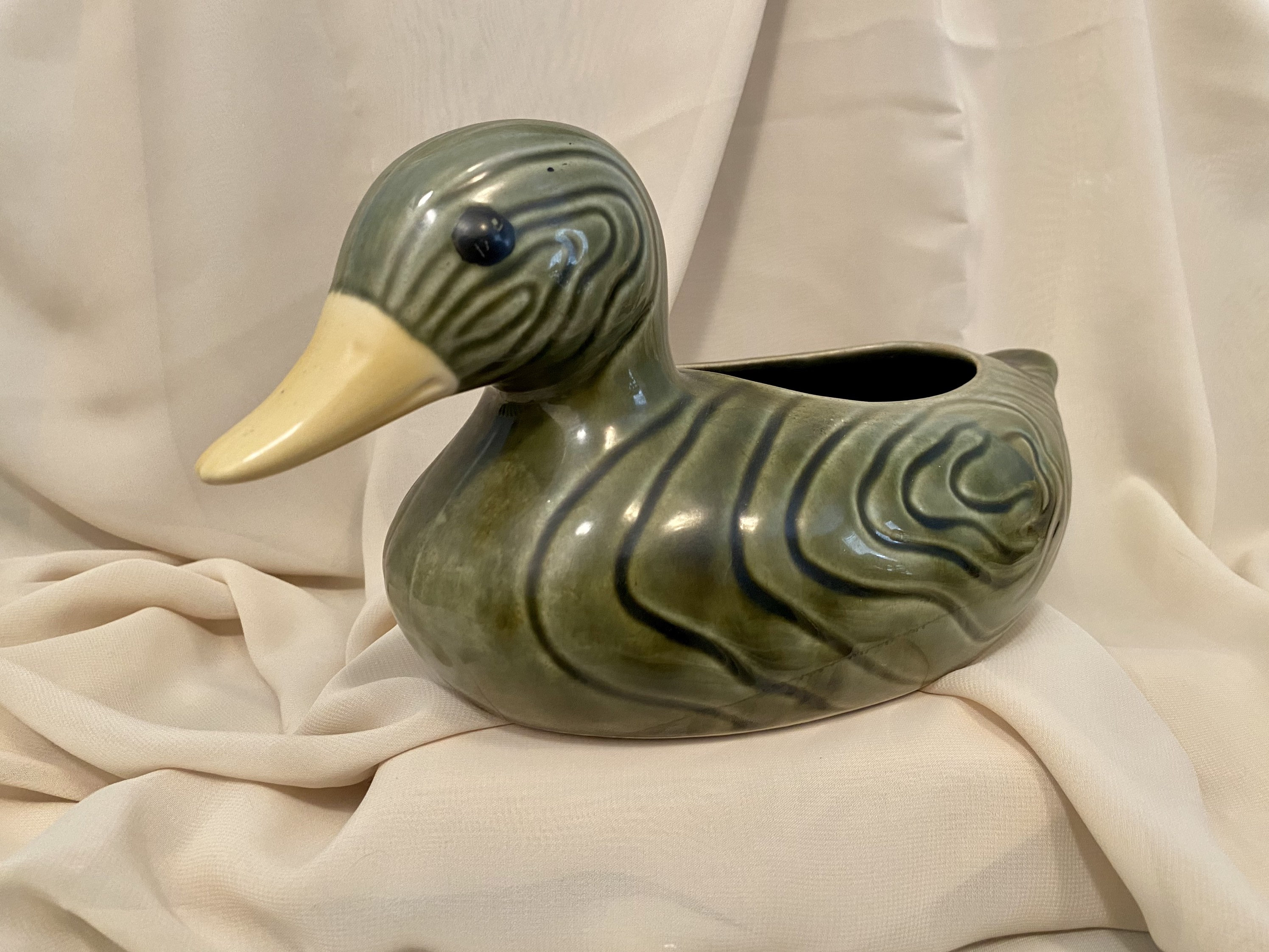 Vintage Ceramic Mallard Duck Planter - Etsy