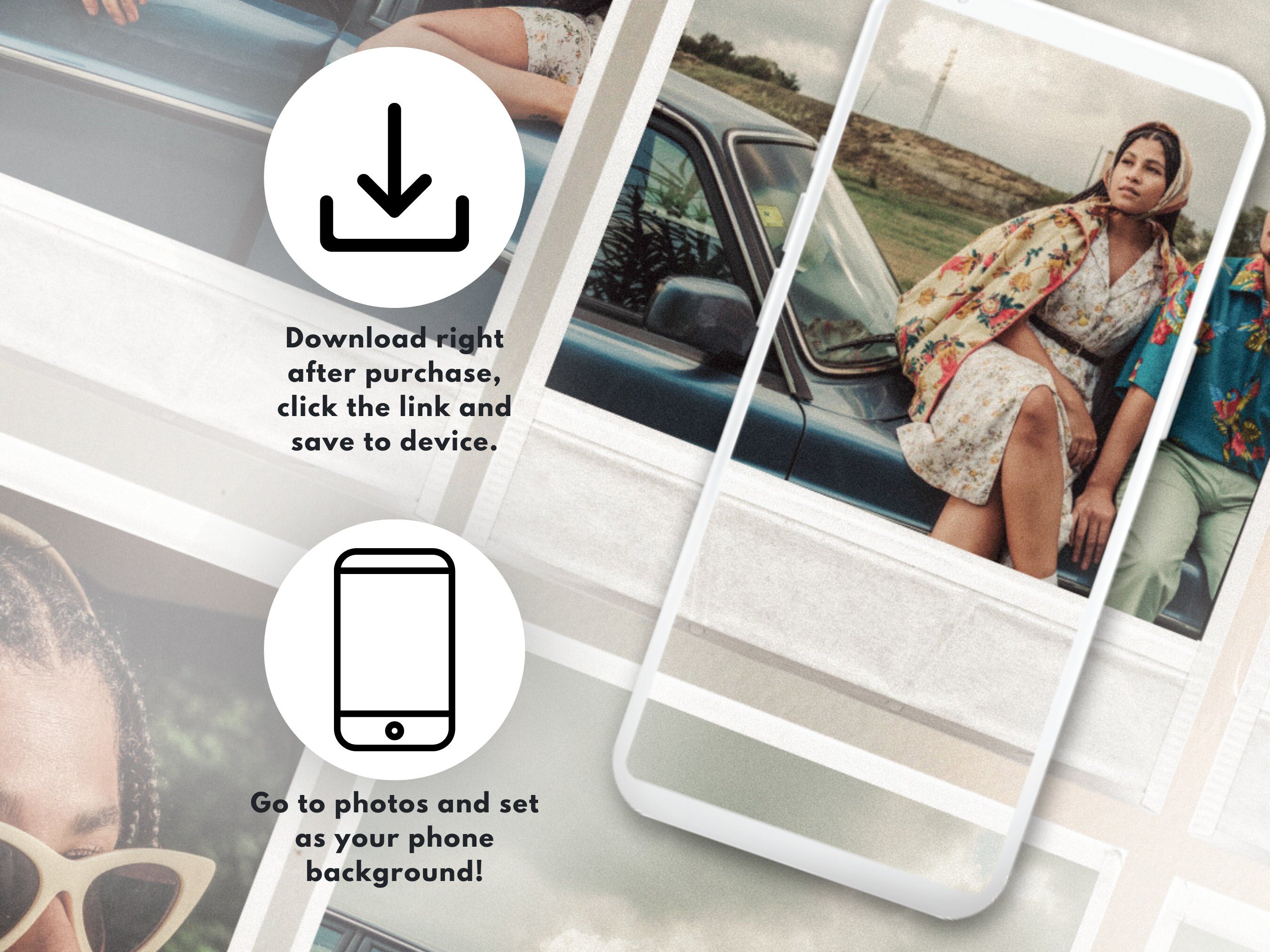 Polaroid Style Vintage Warm Tone Summer Love Phone Background Getaway ...