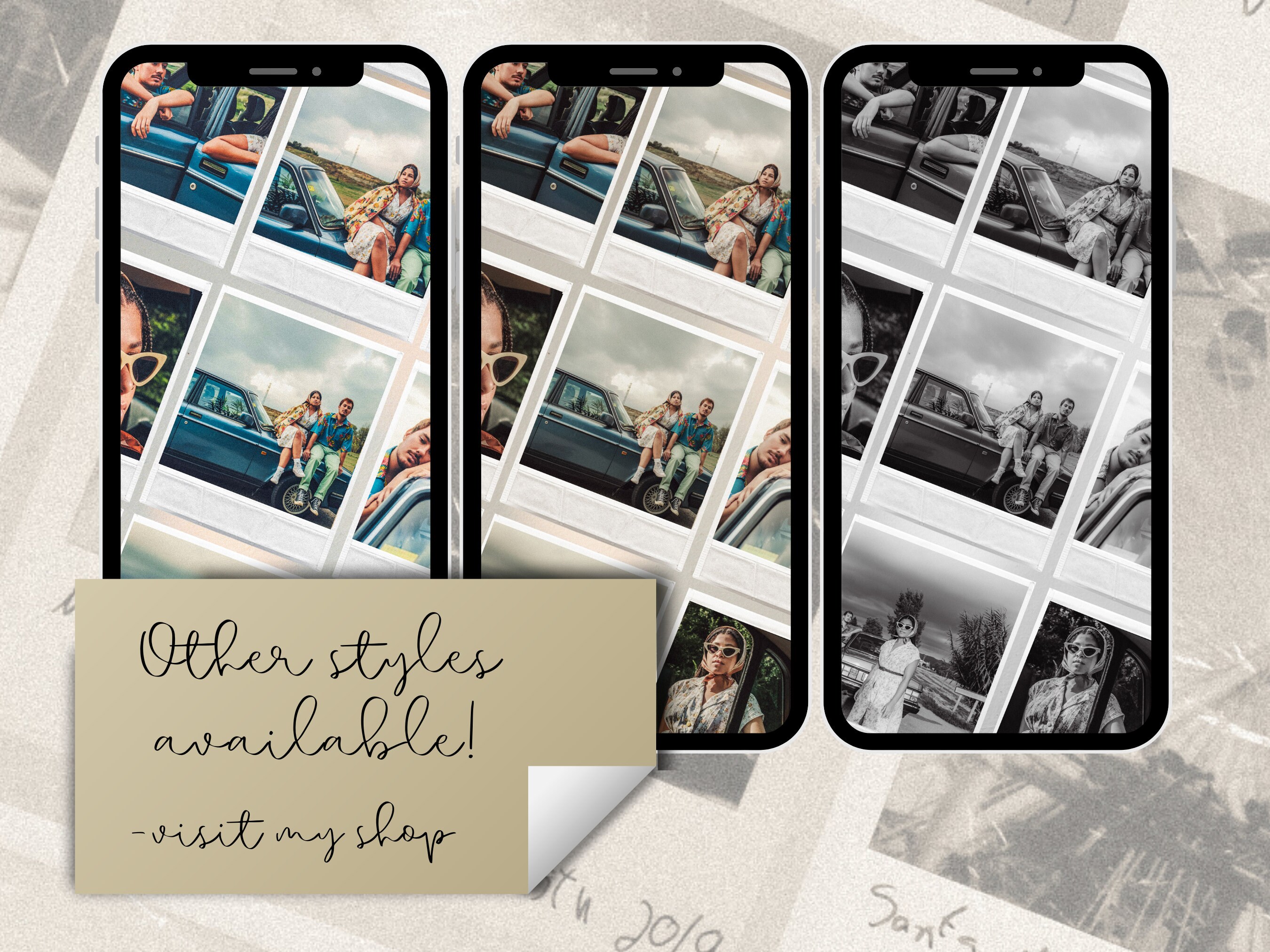 Polaroid Style Vintage Warm Tone Summer Love Phone Background Getaway ...