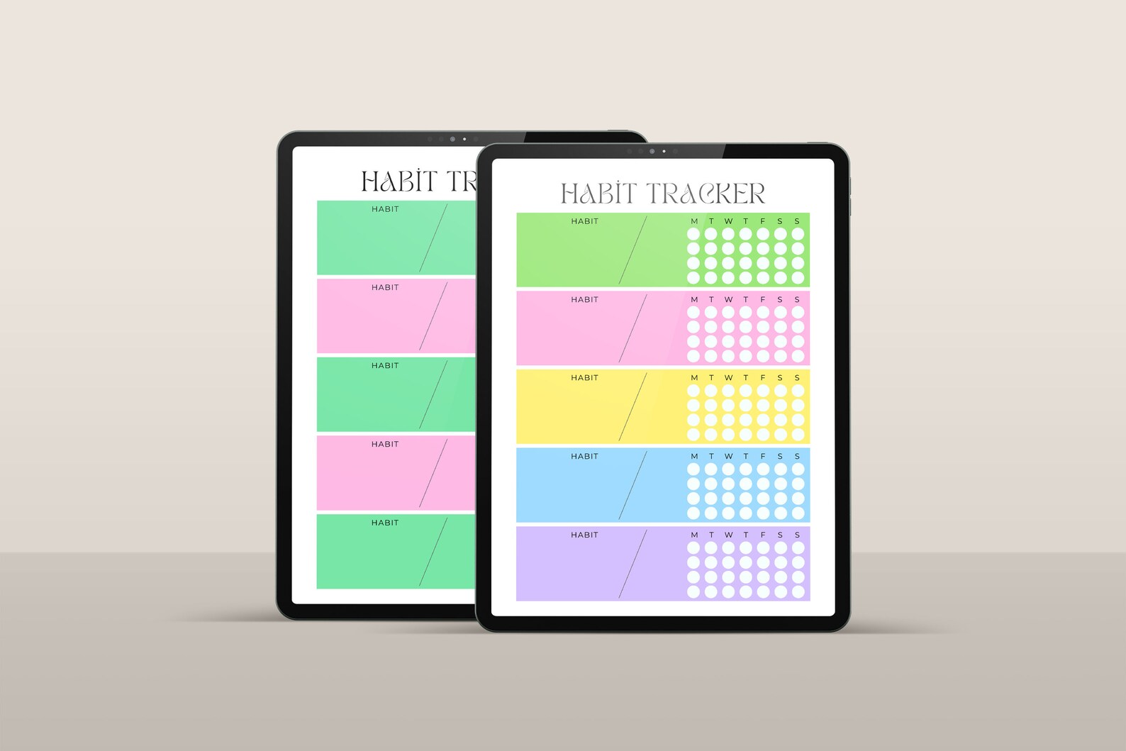 Monthly Habit Tracker Checklist Colorful Minimalist Digital Printable ...