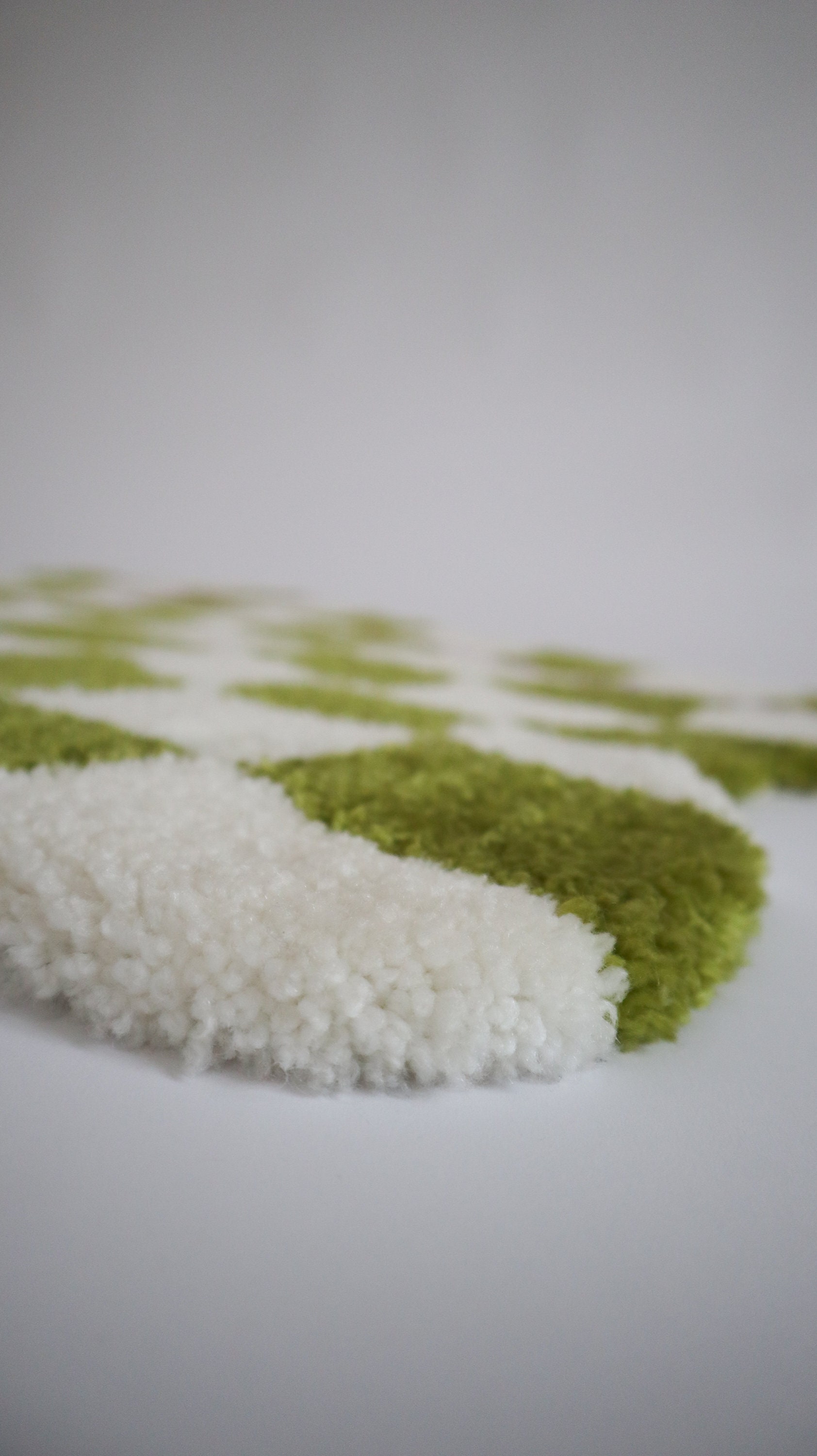 Green Checkered Wavy Curvy Cool Modern Tufted Custom Rug,housewarming ...