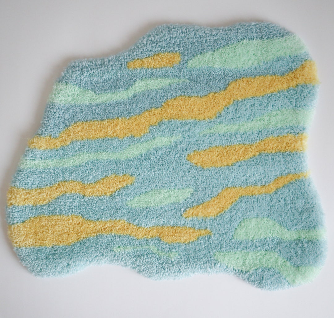 Pastel Wavy Curvy Cool Modern Colorful Rug, Kids Rug, Baby Rug, Custom ...