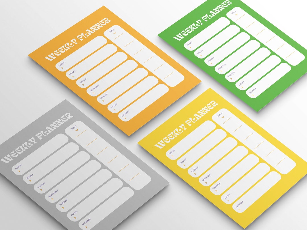 Colorful Playful Funky Digital Printable Weekly Undated Planner - Etsy